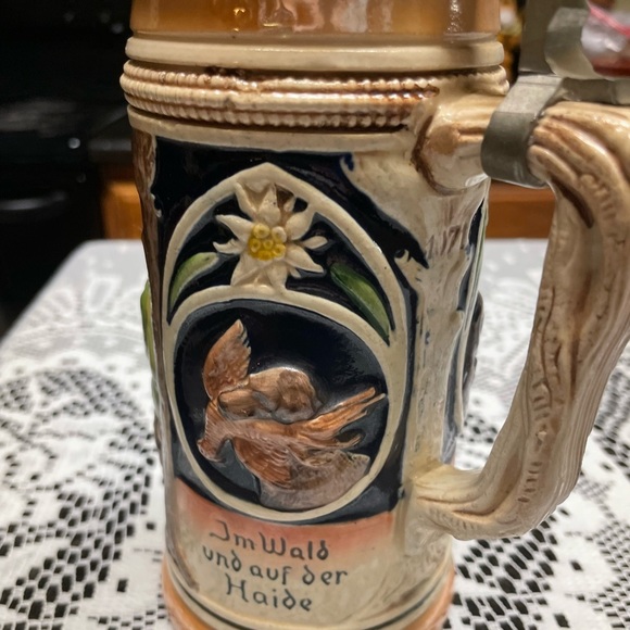 Dining | Authentic Large Albert Jacob Thewalt Hunting Scene Beerstein ...